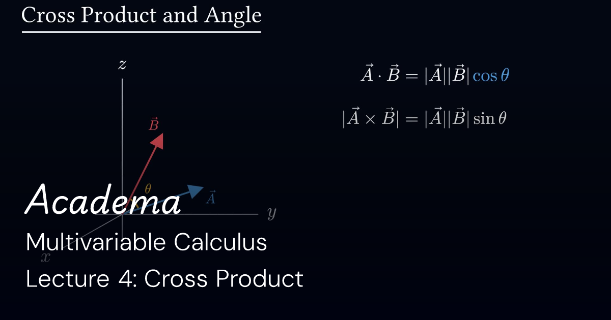 Lecture 4: Cross Product | Multivariable Calculus